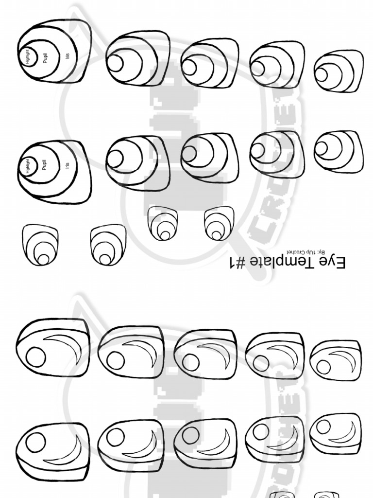 1up Crochet Eye Templates | PDF