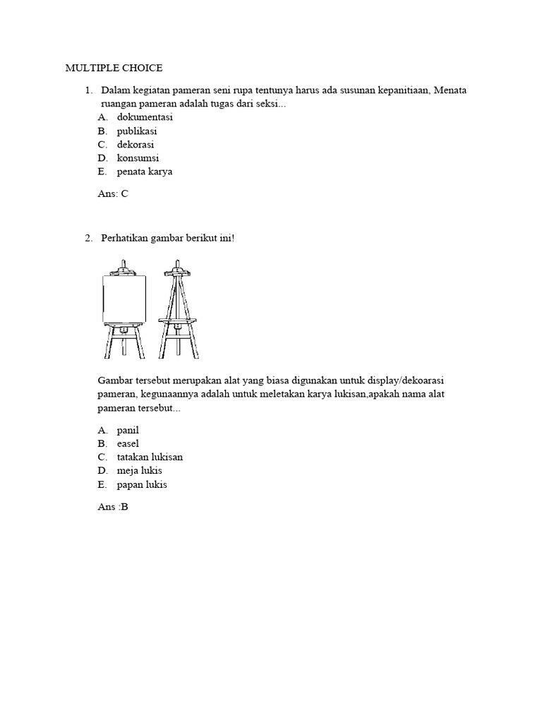 Seni Budaya SOAL KELAS 11 SMA TRIGUNA | PDF