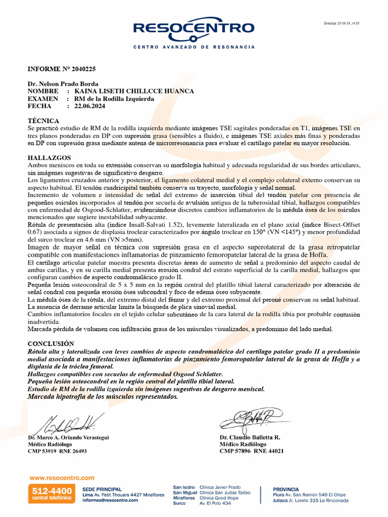 INFORME #2040225 Dr. Nelson Prado Borda Nombre: Kaina Liseth Chillcce ...