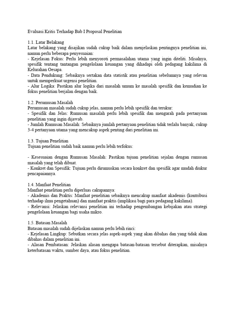 Catatan Revisi Bab I | PDF