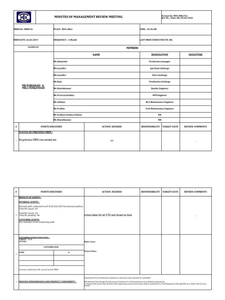 F16.MRM Report | PDF | Audit | Internal Audit