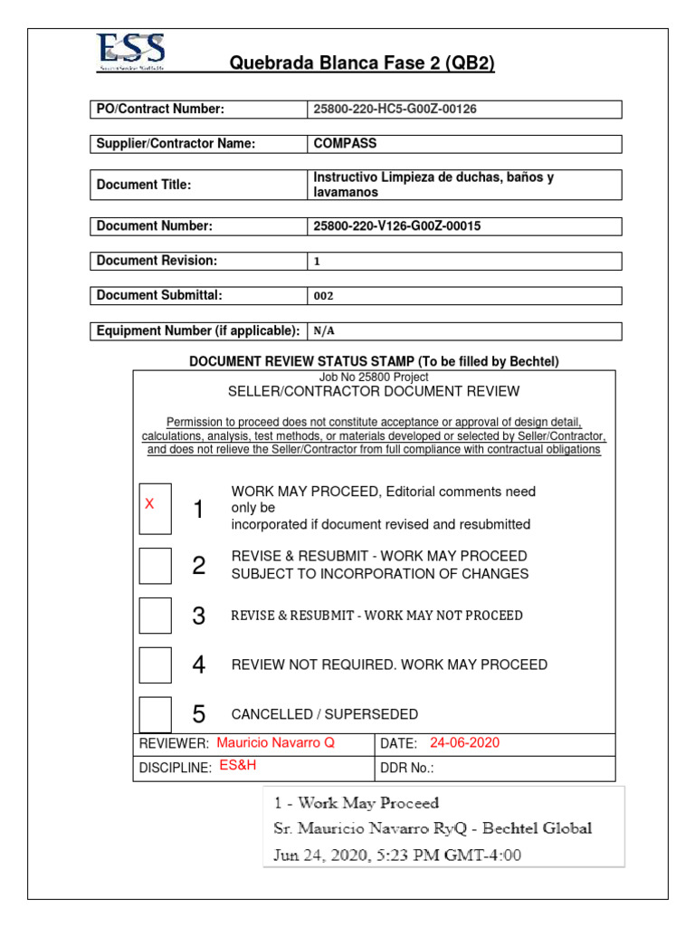 25800-220-V126-G00Z-00015 Limpieza de Duchas, Baños y Lavamanos | PDF ...