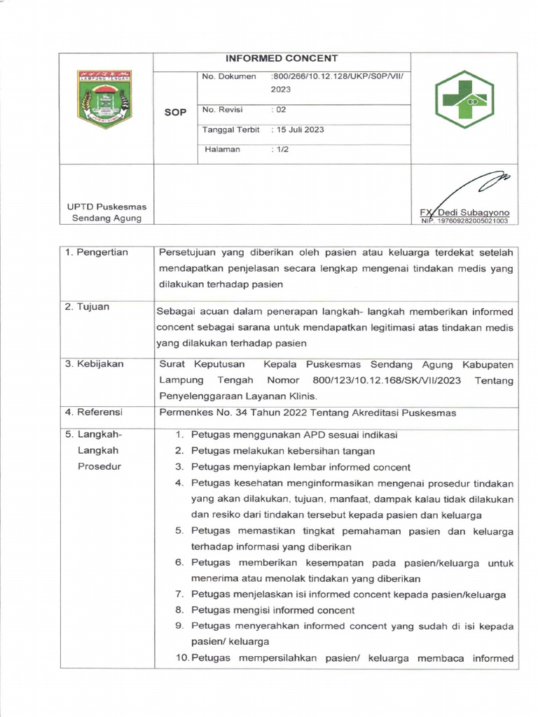 Sop Informed Concent | PDF