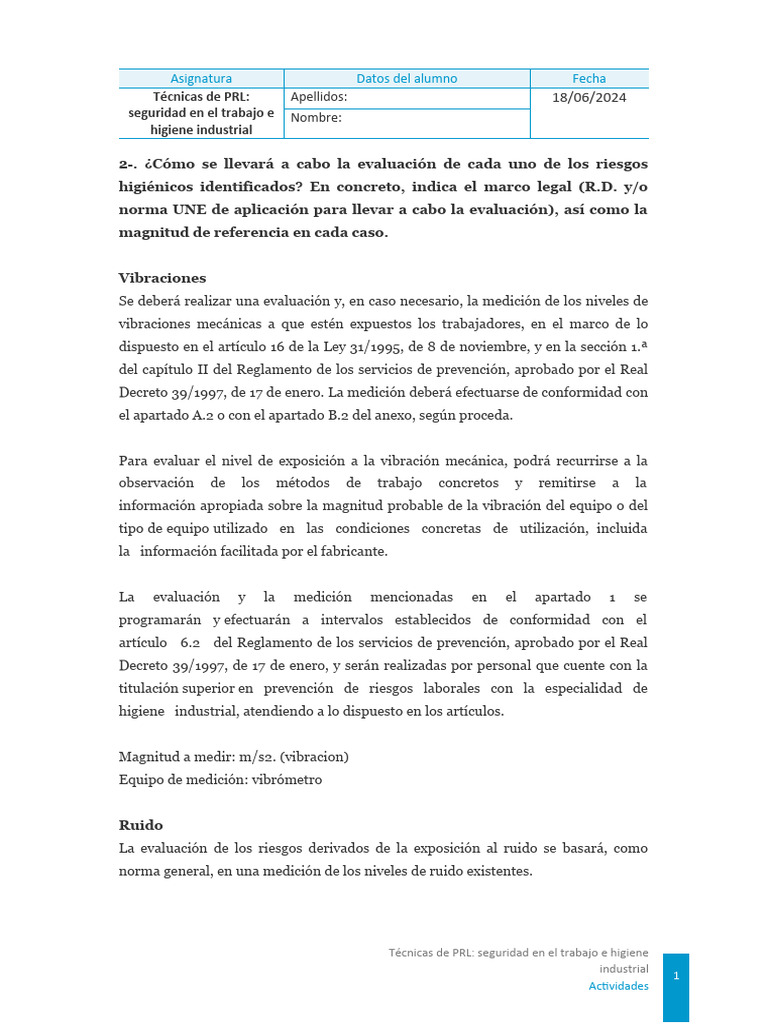 Caso grupal Muebles Caobin Pregunta 2 | PDF | ruido | Higiene Ocupacional