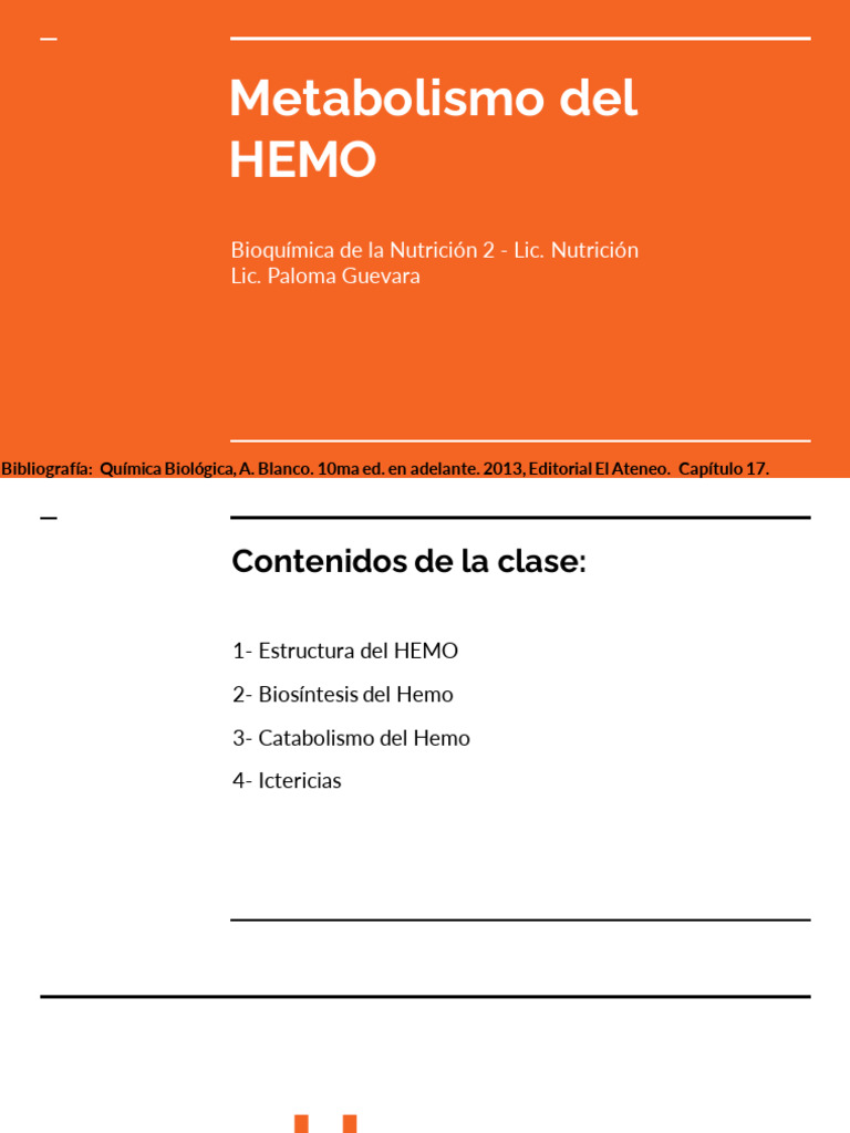 Metabolismo y Catabolismo del Hemo | PDF | Bioquímica | Química