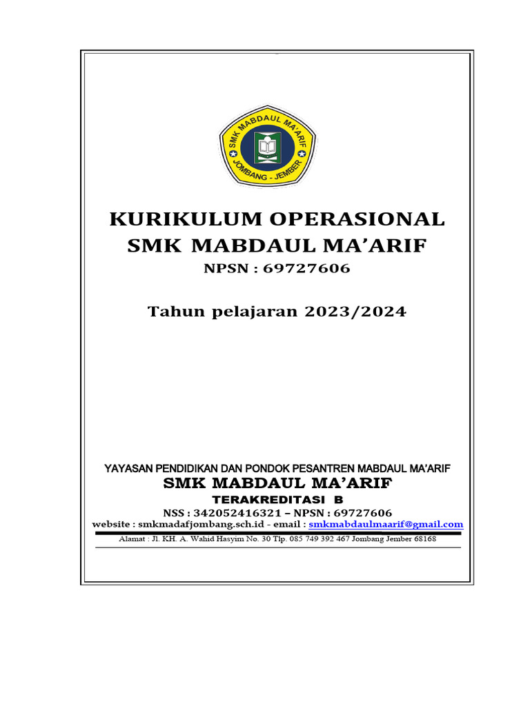 KOS - SMK Madaf 2023 Siipp | PDF
