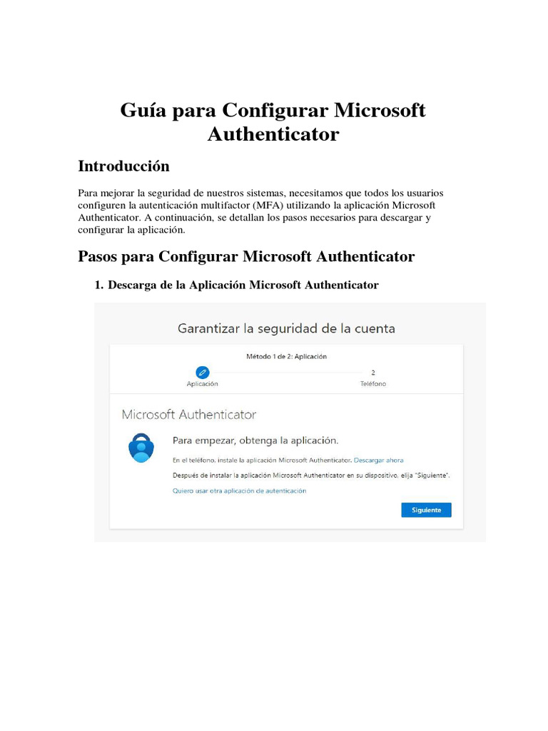 Guía para Configurar Microsoft Authenticator | PDF | Aplicación movil ...