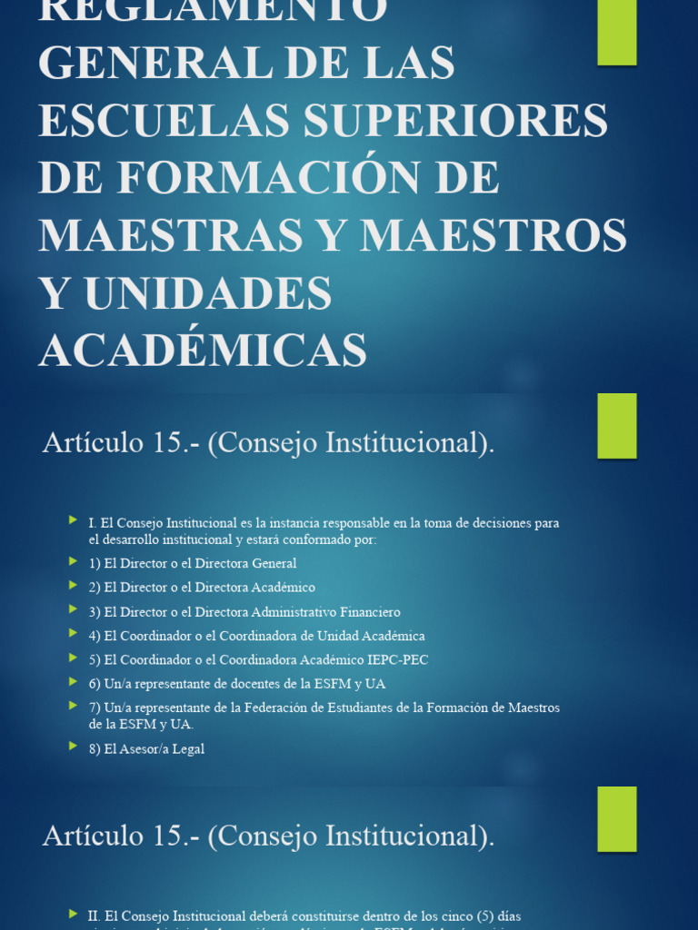 Reglamento General de Las Escuelas Superiores de Formación | PDF | Maestros | Evaluación