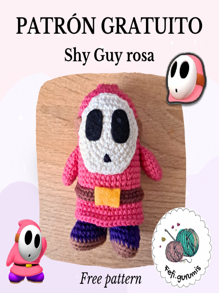 Patron Gratuito Shy Guy Rosa de Fefigurumis | Descargar gratis PDF ...
