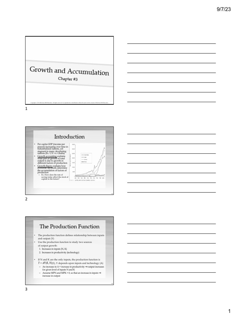 Eco411 ch3 | PDF | Economic Growth | Production Function