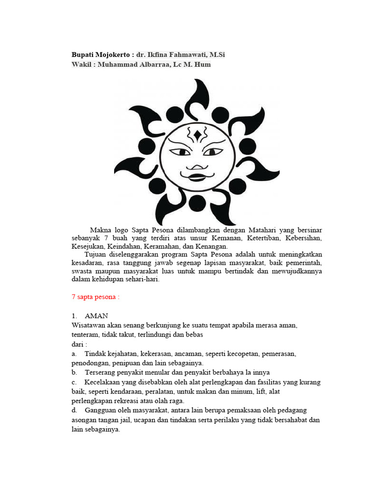 7 Unsur Sapta Pesona Pariwisata | PDF | Perjalanan