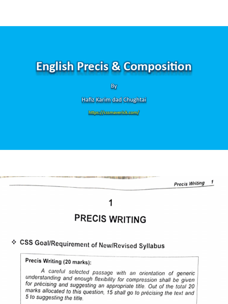English Precis & Composition Guide | PDF
