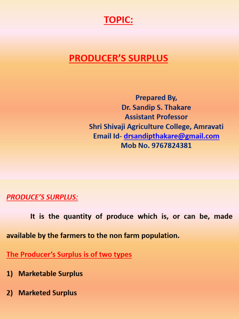 Producer Surplus | PDF | Economic Surplus | Agriculture