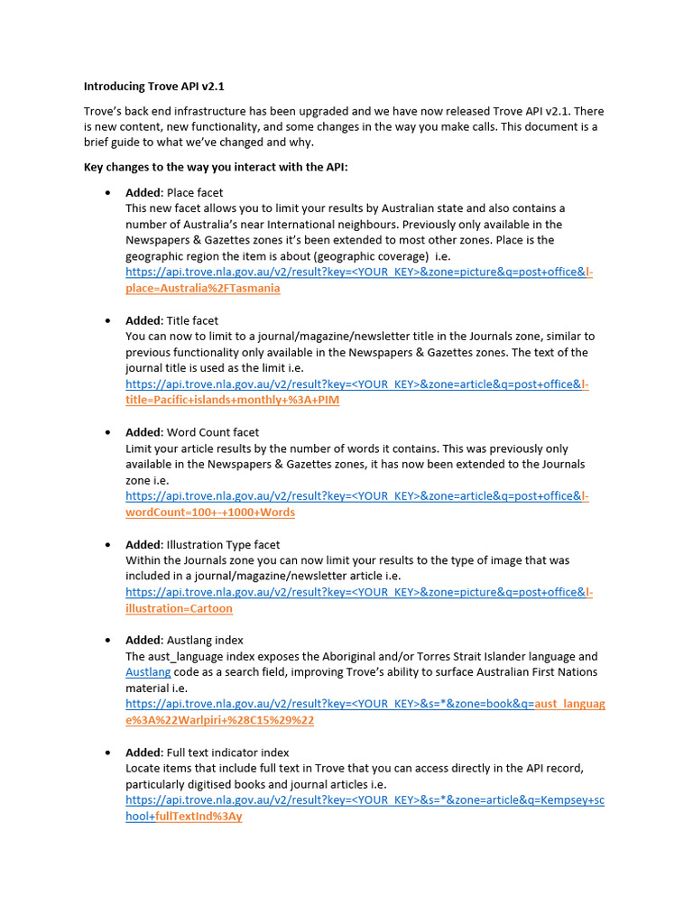 API V2.1 - Whats Changed - Full Text Search Release | PDF | Computing | Information Technology