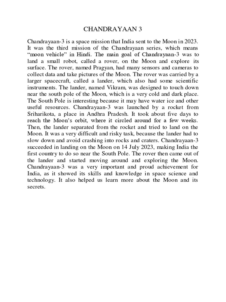 Chandrayaan 3 | PDF | Young Adult