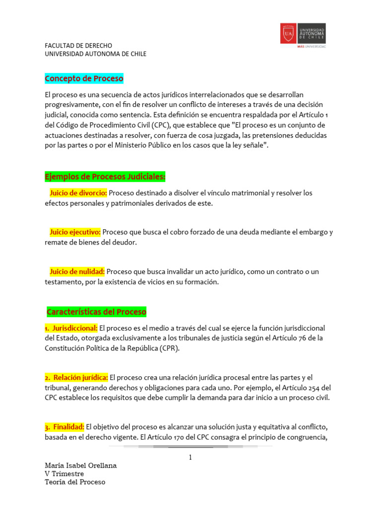 Resumen de Teoria Del Proceso Final | PDF | Ley procesal | Sentencia (ley)