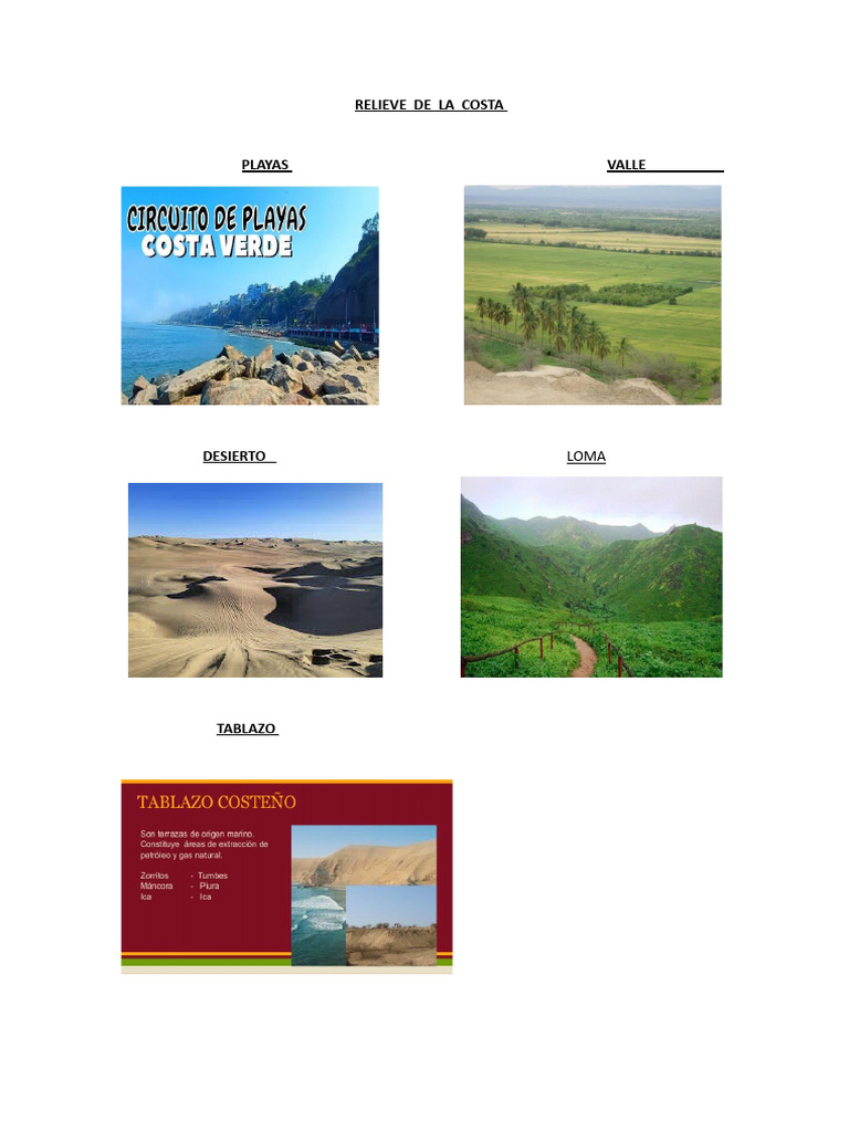 RELIEVE DE LA COSTA | PDF | Perú | Bailes