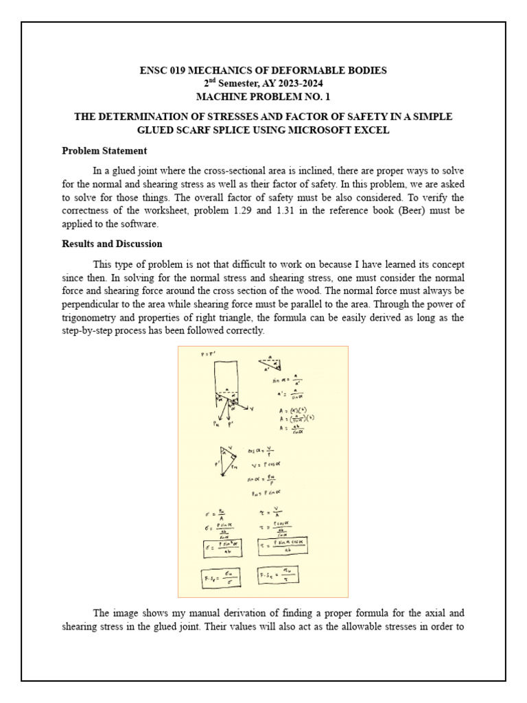 Machine Problem No. 1 | PDF | Deformation (Engineering) | Stress (Mechanics)