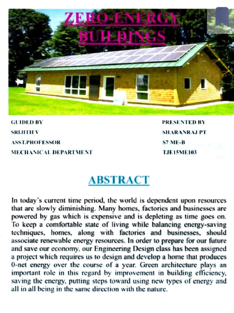 Zero Energy Building | PDF
