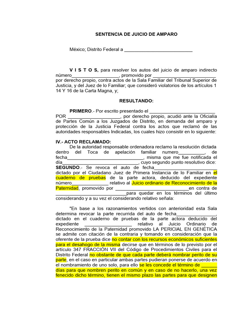 Genetica Sentencia de Juicio de Amparo | PDF | Caso de ley | Testigo ... Genetica Sentencia de Juicio de Amparo | PDF | Caso de ley | Testigo ...