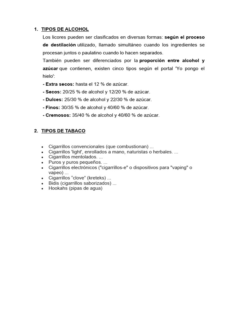 Tipos de Alcohol | PDF
