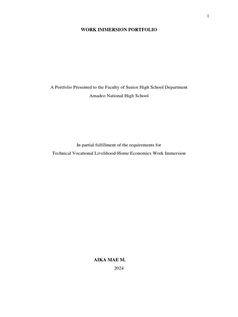 Work-Immersion-Portfolio 111 | PDF | Inventory