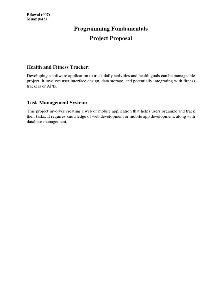 Programming Fundamentals Proposal | PDF