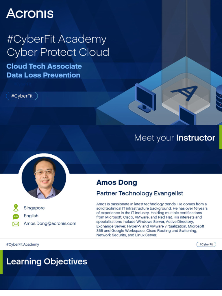 Acronis #CyberFit Cloud Tech Associate Advanced Data Loss Prevention ...