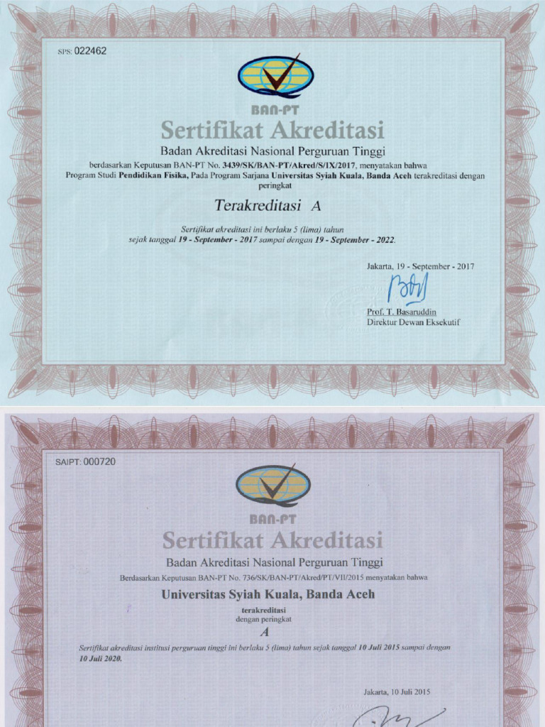 Gabungan Akreditas Universitas, Akreditas Prodi, Akte Lahir, KK | PDF