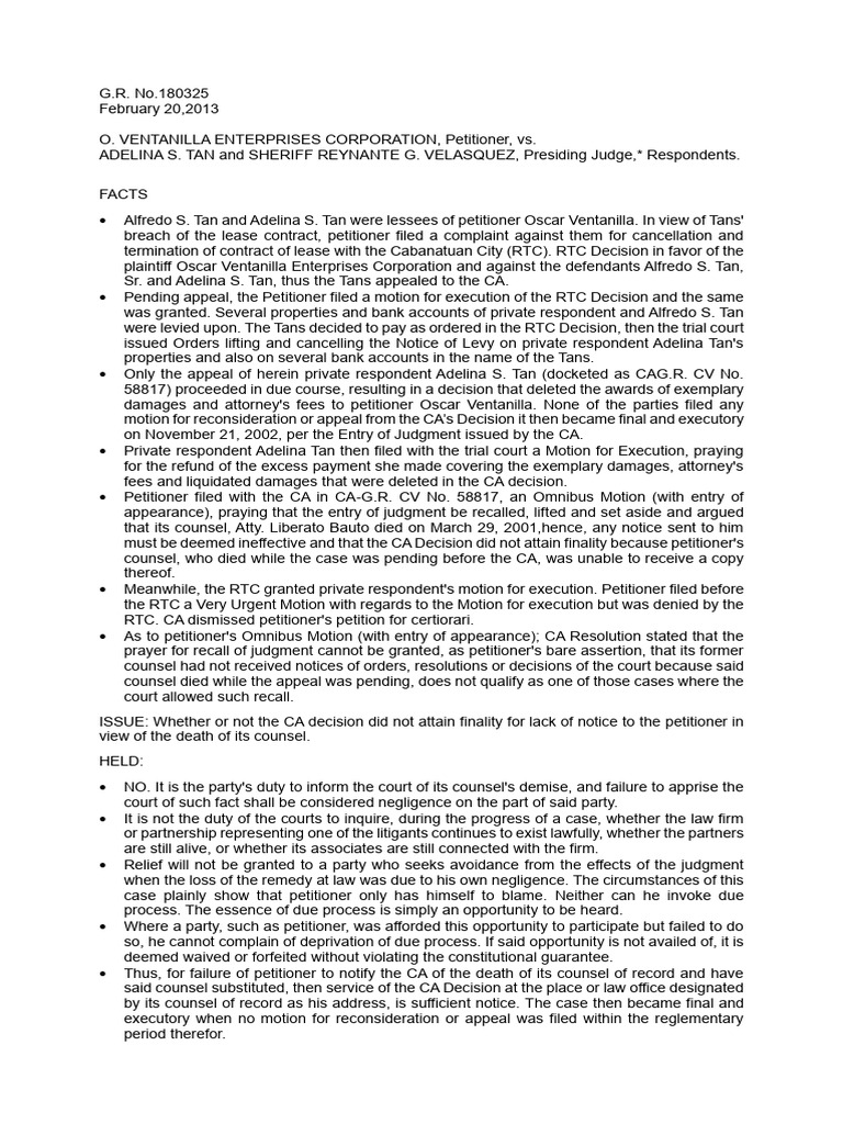 Ventanilla vs. Tan | PDF | Damages | Judgment (Law)