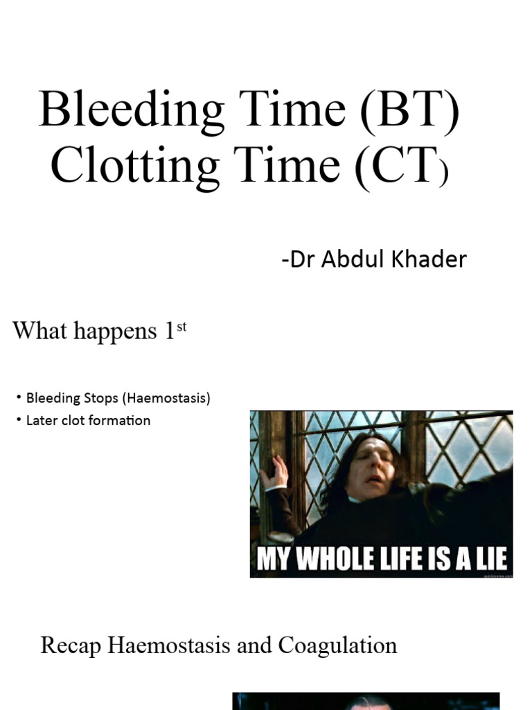 Bleeding Time (BT) | PDF | Platelet | Bleeding