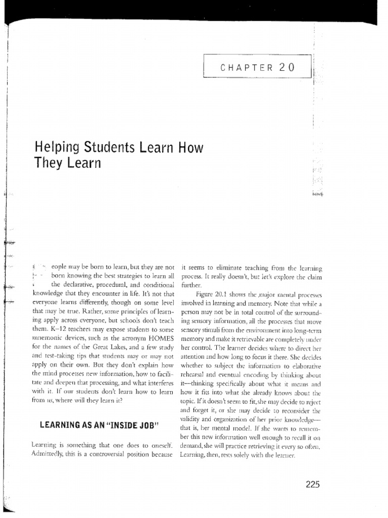 Nilson - Helping Students Learn How They Learn | PDF