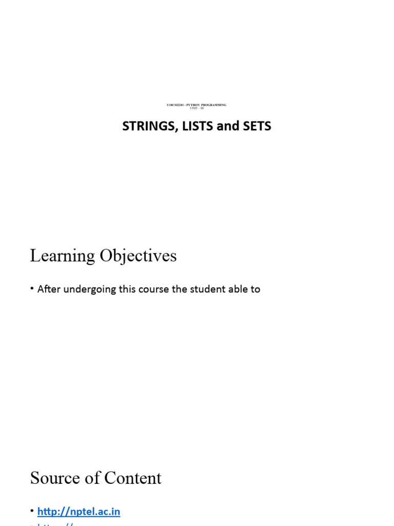 U18CSI2201 - Strings 1 | PDF | String (Computer Science) | Constructor (Object Oriented Programming)