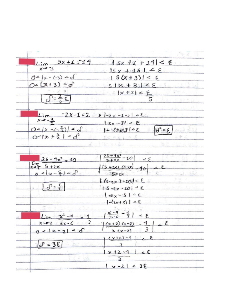 Limit Definition - Epsilon-Delta | PDF