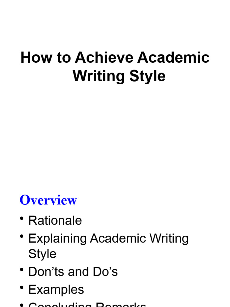 Academic Writing Style | PDF | English As A Second Or Foreign Language ...