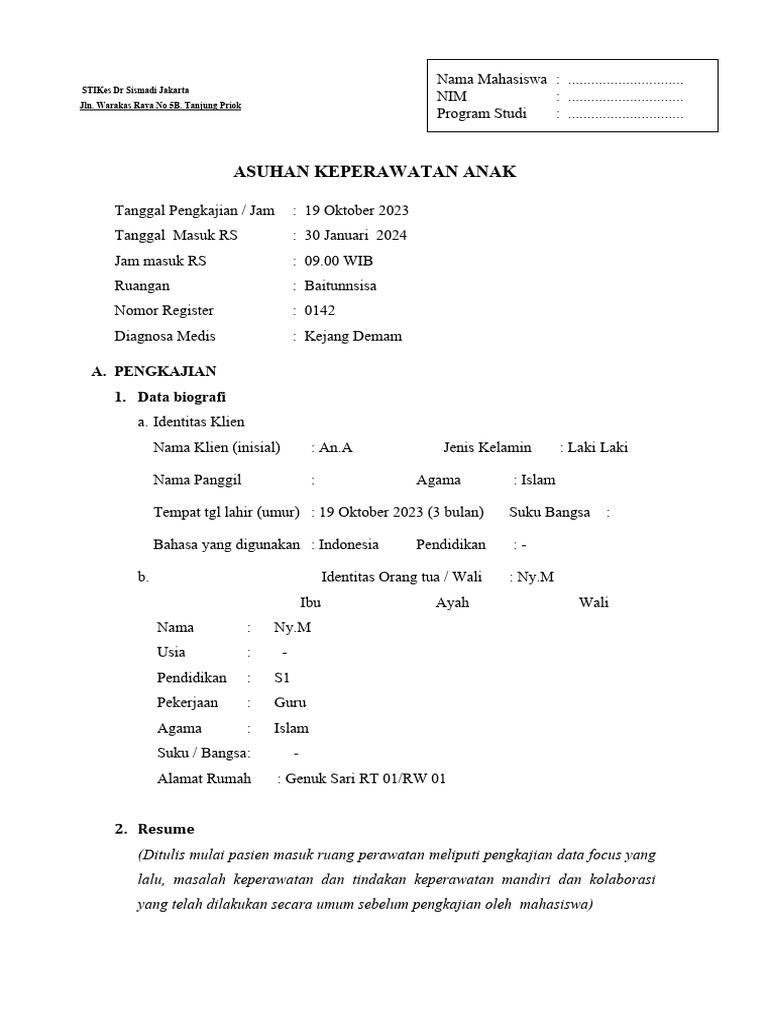Format Kep Anak | PDF | Pengembangan Diri