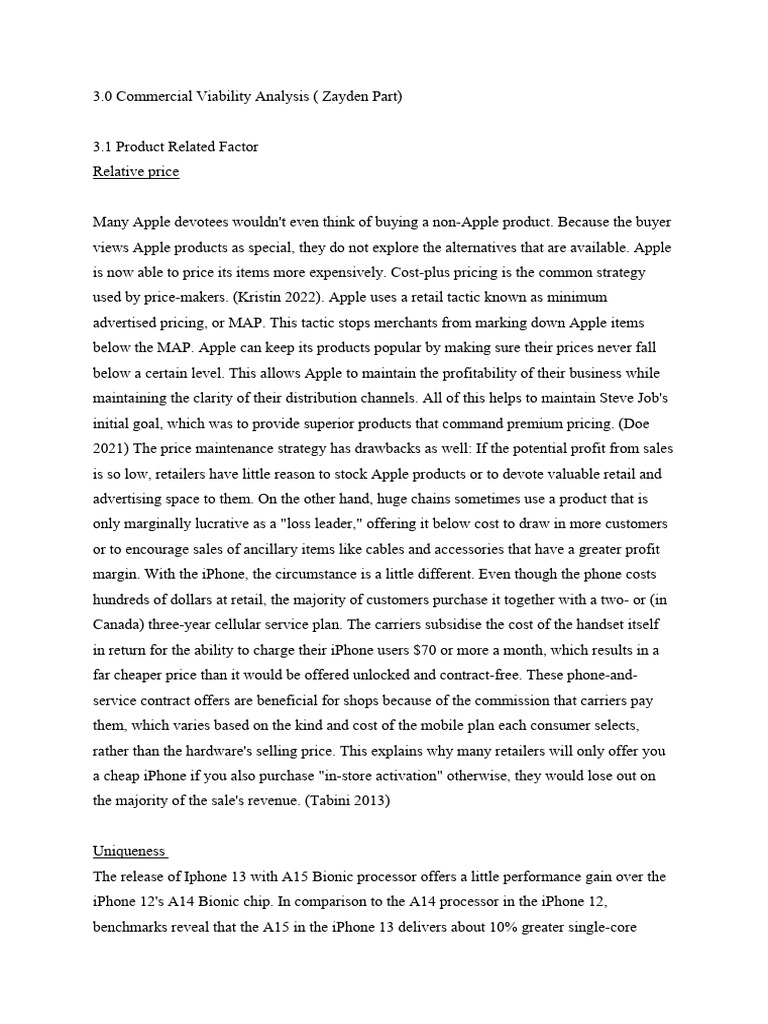 Apple iPhone 13 Commercial Viability Analysis | PDF | I Phone | Apple Inc.