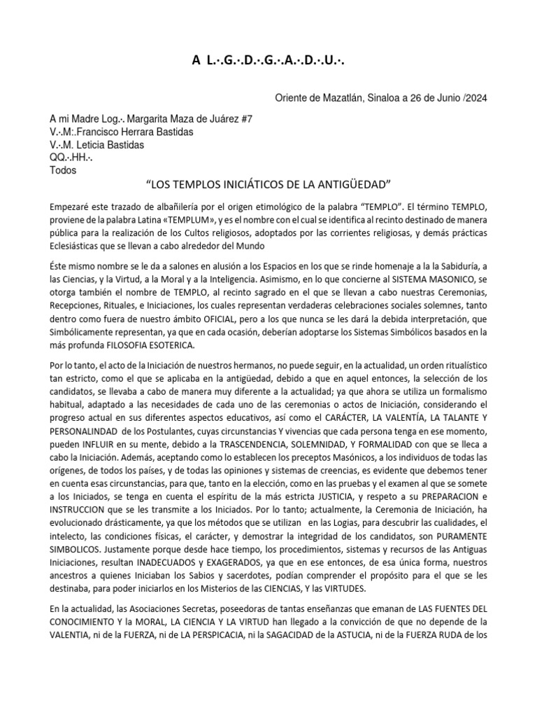 Los Templos Iniciáticos de La Antiguedad | PDF | Moralidad | Virtud