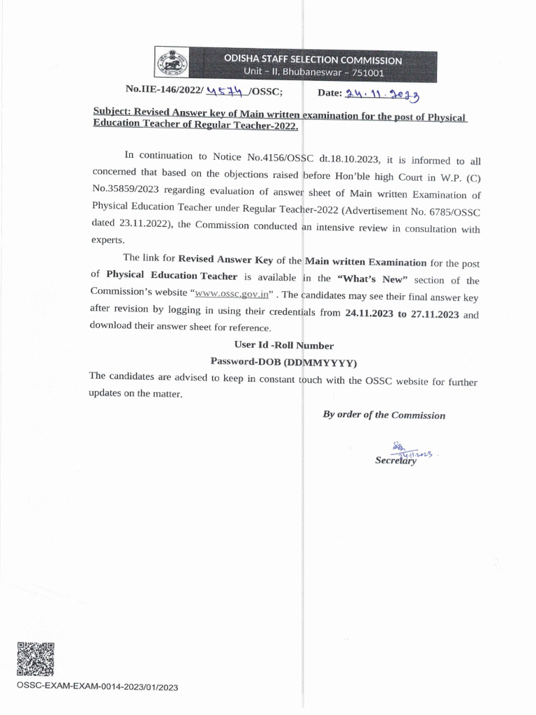 Revised Answer Key of Pet-1 | PDF