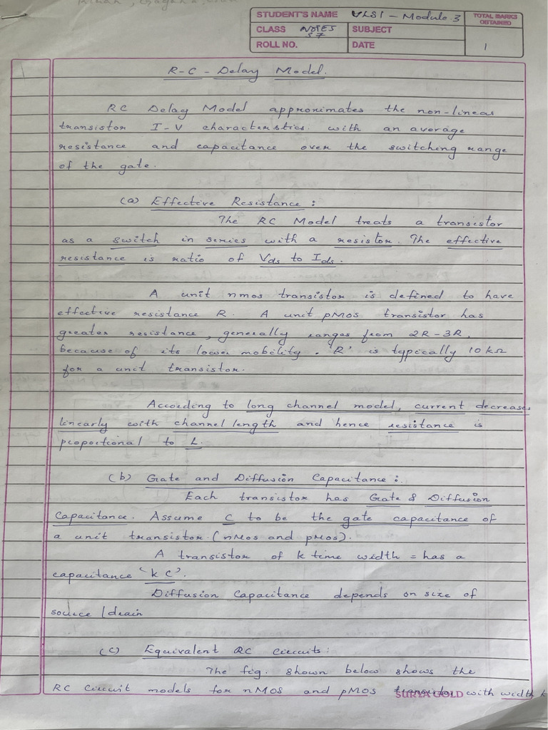 VLSI RC & Linear Delay Model | PDF