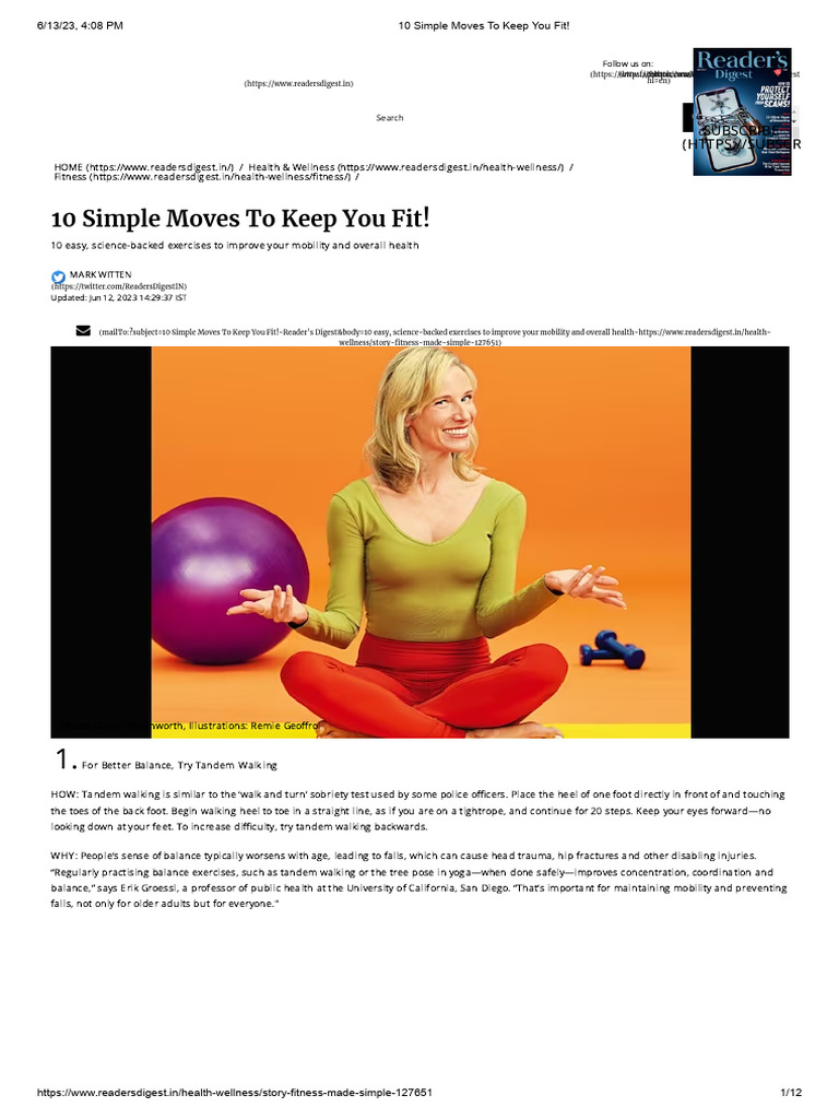 10 Easy Exercises for Better Health | PDF | Strength Training | Breathing