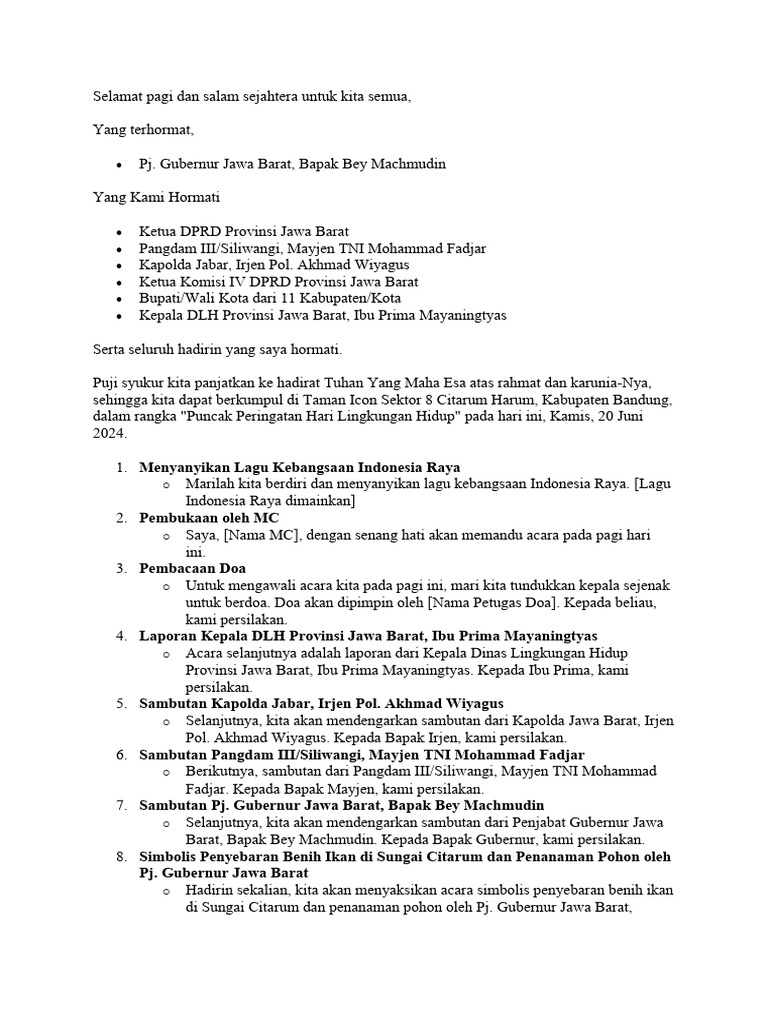 Teks Script Lomba Protokol | PDF