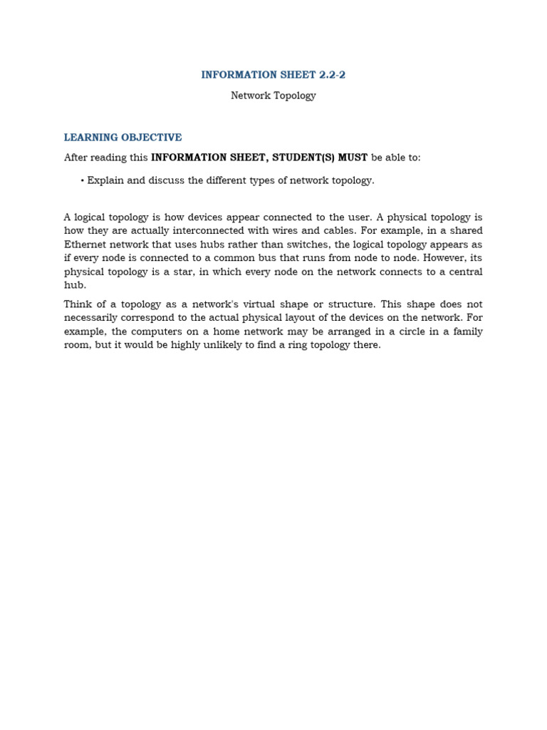 2 0 2 Network Topology Pdf Network Topology Computer Network