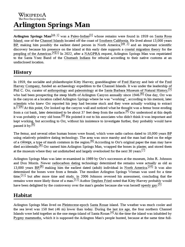 Arlington Springs Man | PDF