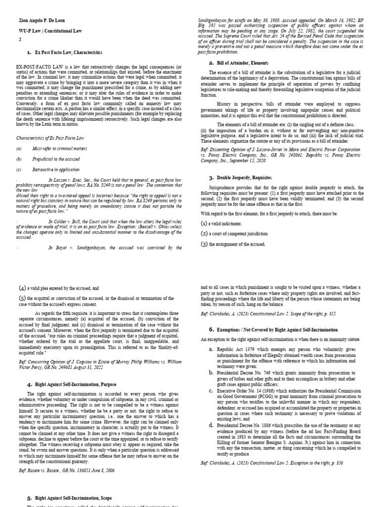 Syll 8 Assignment | PDF | Ex Post Facto Law | Acquittal