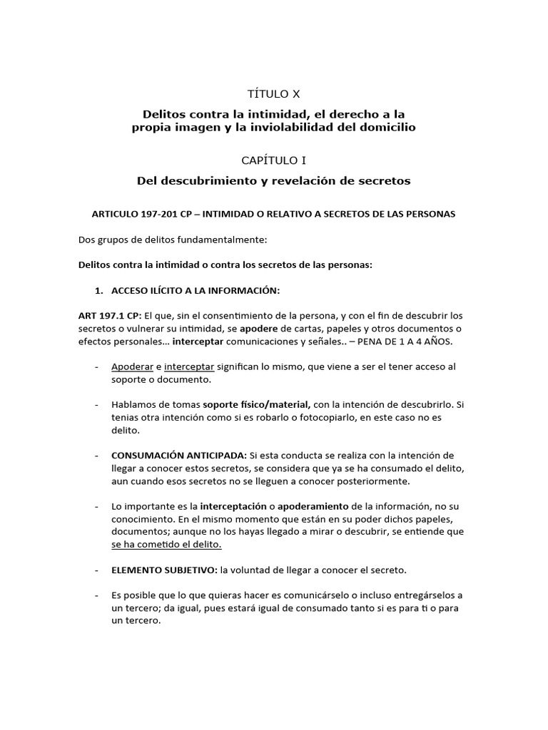 Delitos Contra La Intimidad | PDF | Robo | Justicia penal
