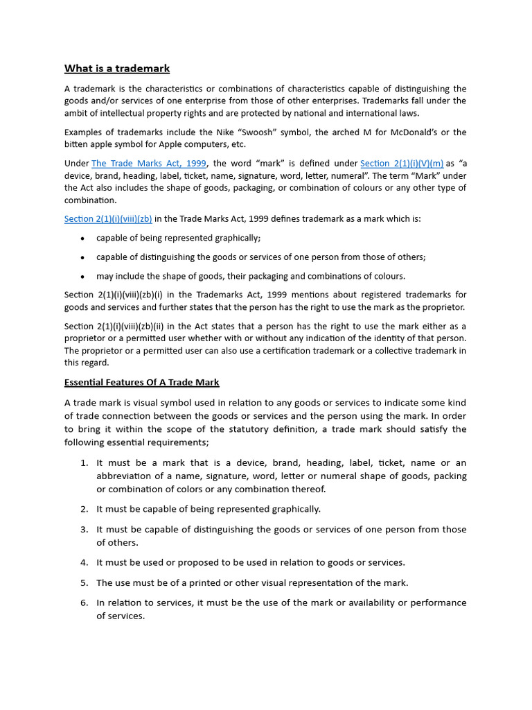 Understanding Trademarks and Their Features | PDF | Trademark | Brand