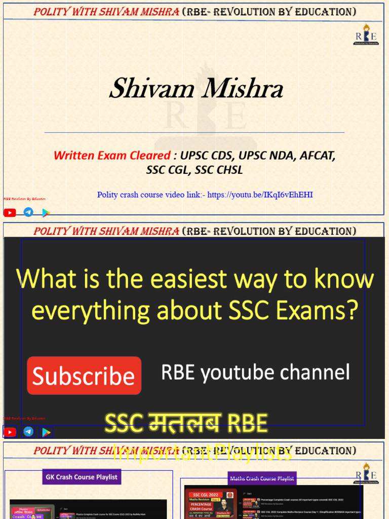 Polity Crash Course With Shivam Mishra FINAL - RBE | PDF | Justice | Crime & Violence
