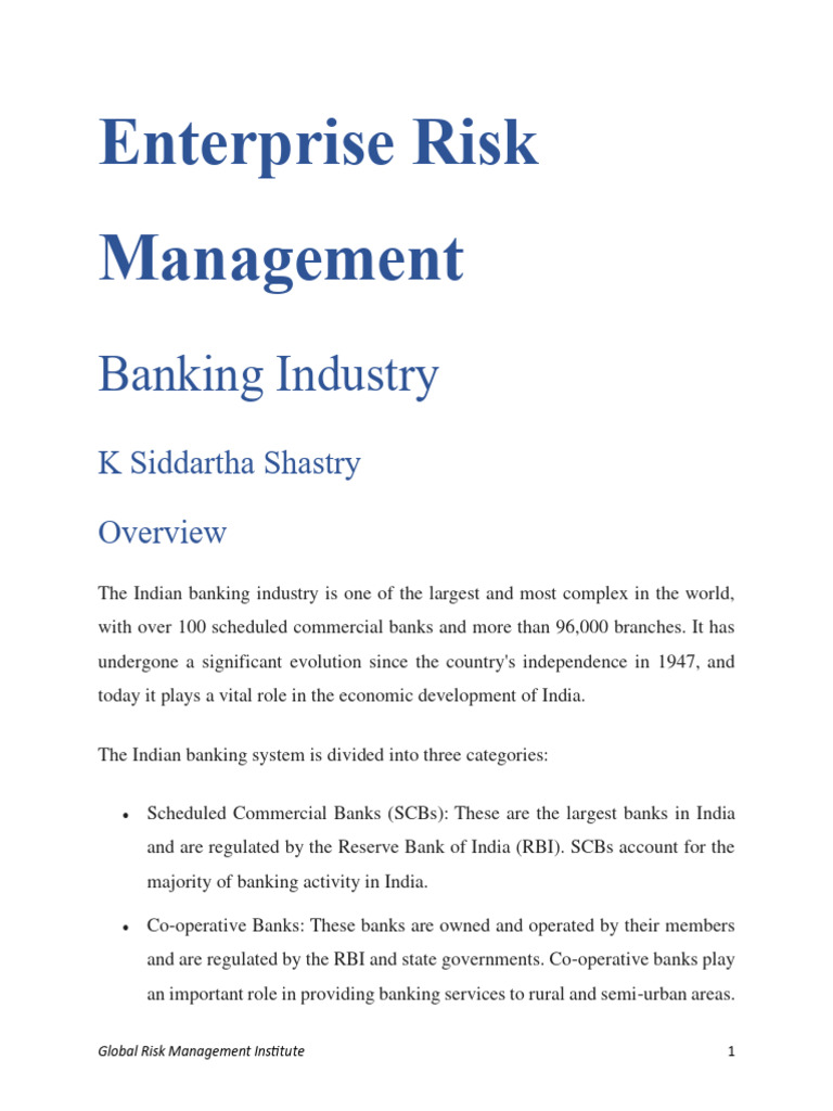 Indian Banking Industry Risk Analysis | PDF | Banks | Financial Risk