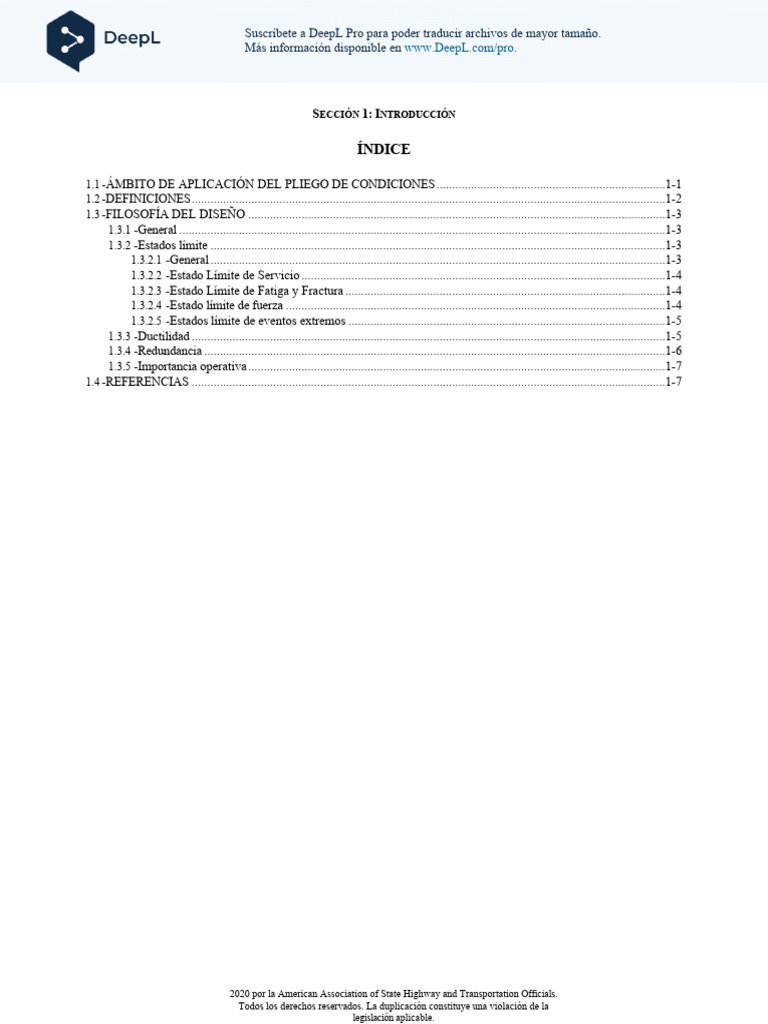 RESUMEN DE LA NORMA AASHTO ESPAÑOL (9th Edition 2020) | PDF | Física ...